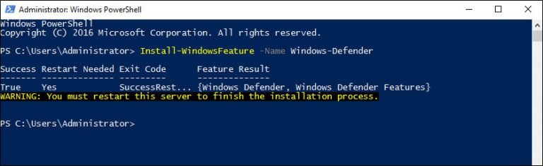 Windows Server 2016'da Windows Defender'ı Kaldırma - Technica Blog